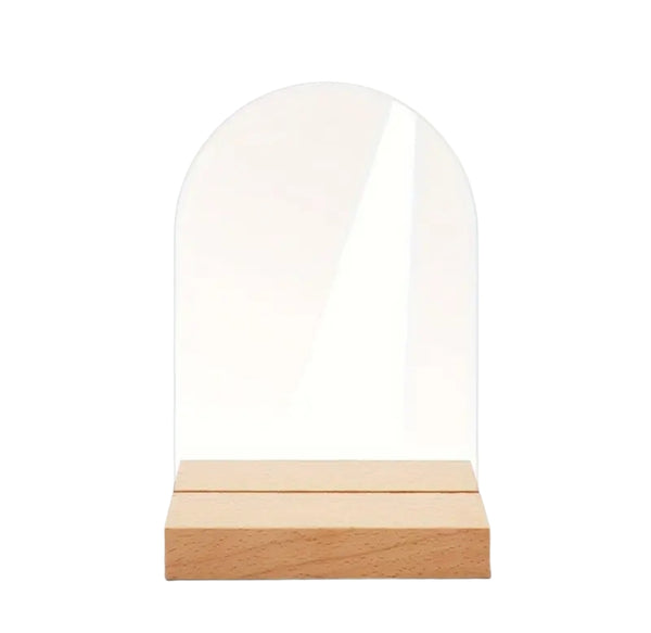 Acrylic arch sheet and Wood base Combo – prettynew.sa